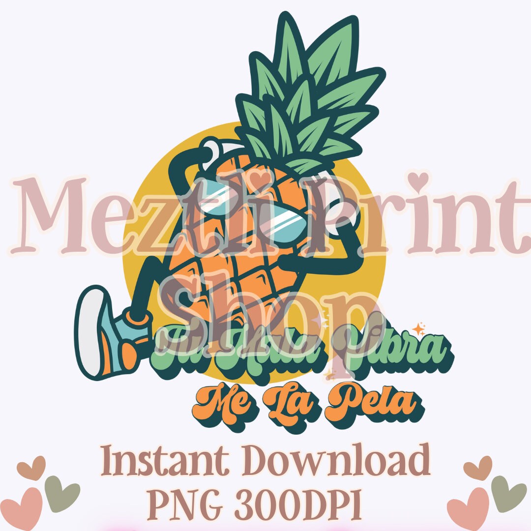 Pineapple-pina-summer-retro-spanish-funny-verano-png - Etsy