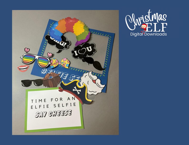 Elfie Selfie Elf Scene Prop Printable Digital Download - Etsy