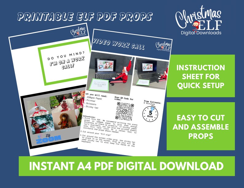 Elf at Work - Elf on Laptop Printable Prop: Funny Christmas Activity ...