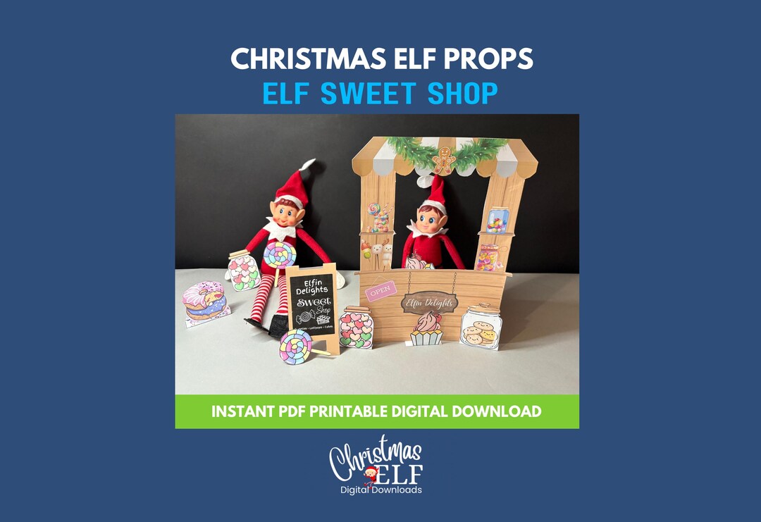 Elf Delights Sweet Shop Market - Candy Prop for Christmas Elves Digital ...