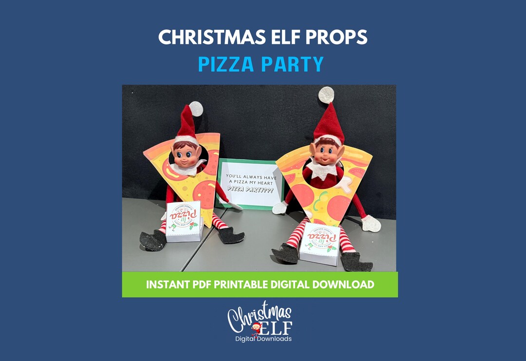 Pizza Elf Costume - Printable Prop: Funny Christmas Activity Set (PDF ...