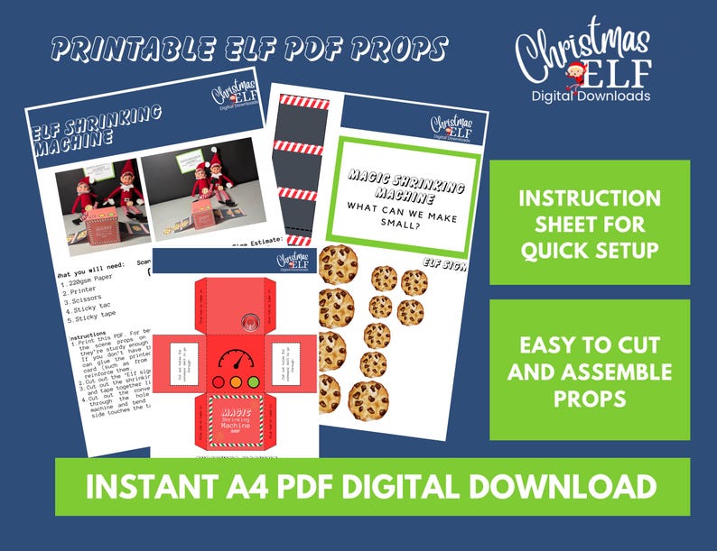 Elf Shrinking Machine Digital Download Printable Christmas Prop - Etsy