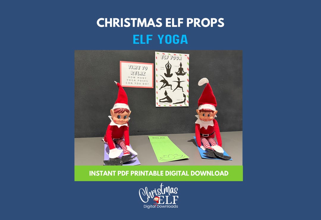 Elf Yoga Mat Prop - Printable Set: Poses & Mini Mat (digital Download ...