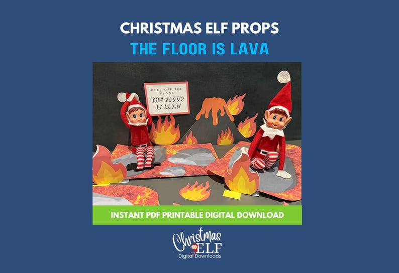 Floor is Lava Elf Printable Prop: Funny Christmas Activity Set (PDF) - Etsy