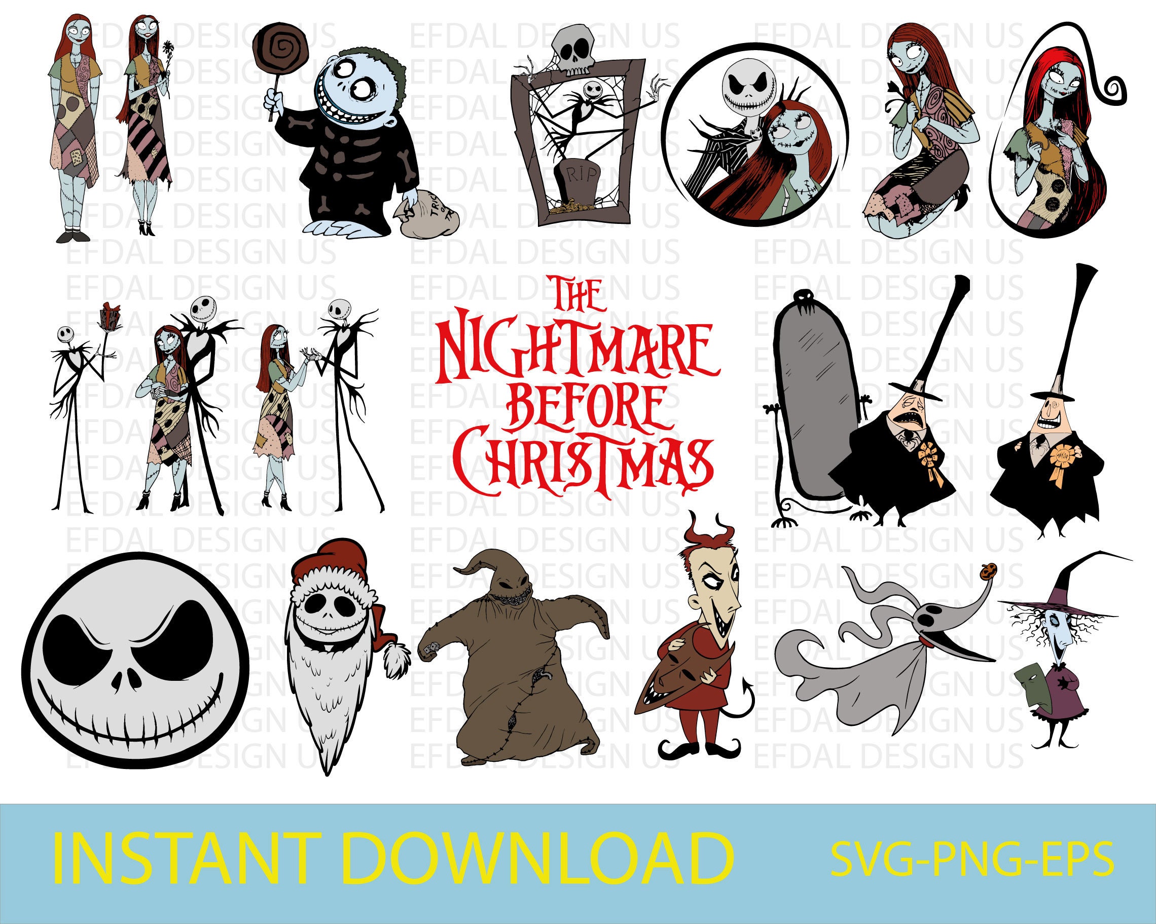 Jack and Sally Svg,nightmare Before Christmas Svg,mega Jack Skellington ...