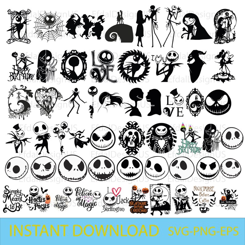 Jack and Sally Svg Nightmare Before Svg Mega Jack - Etsy