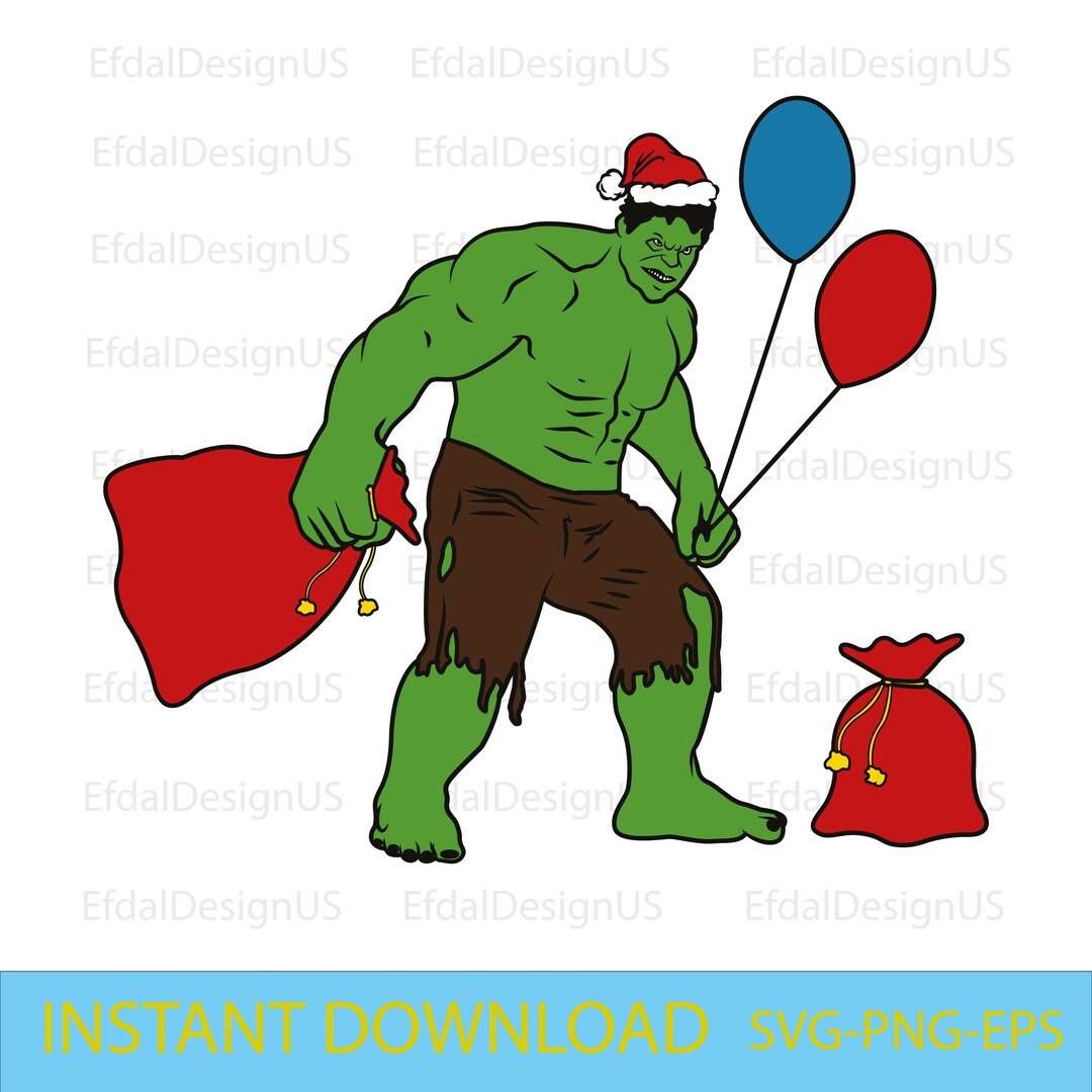 The Hulk Christmas Svg, Santa Hulk, Green Man Svg, Christmas Svg Cut ...