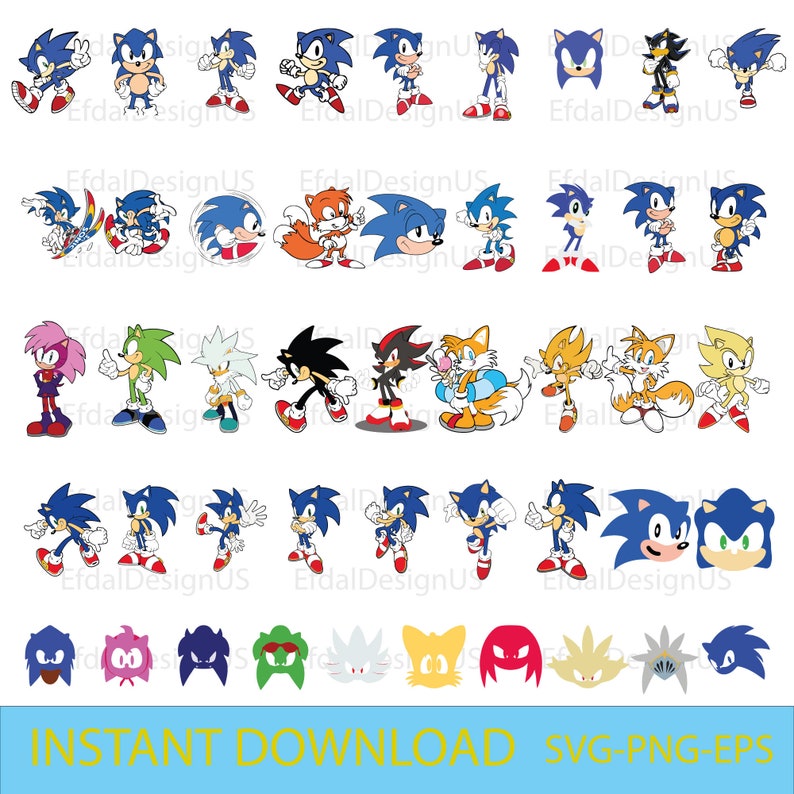 SONIC SVG the Hedgehog Svg Sonic Bundle Svg Sonic Layered - Etsy