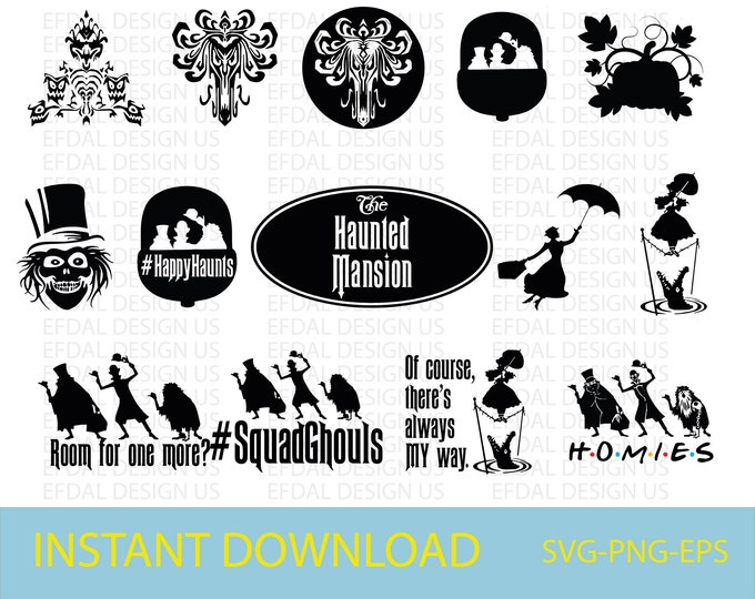 Haunted Mansion SVG Bundle | Layered Haunted Mansion SVG | Scary ...