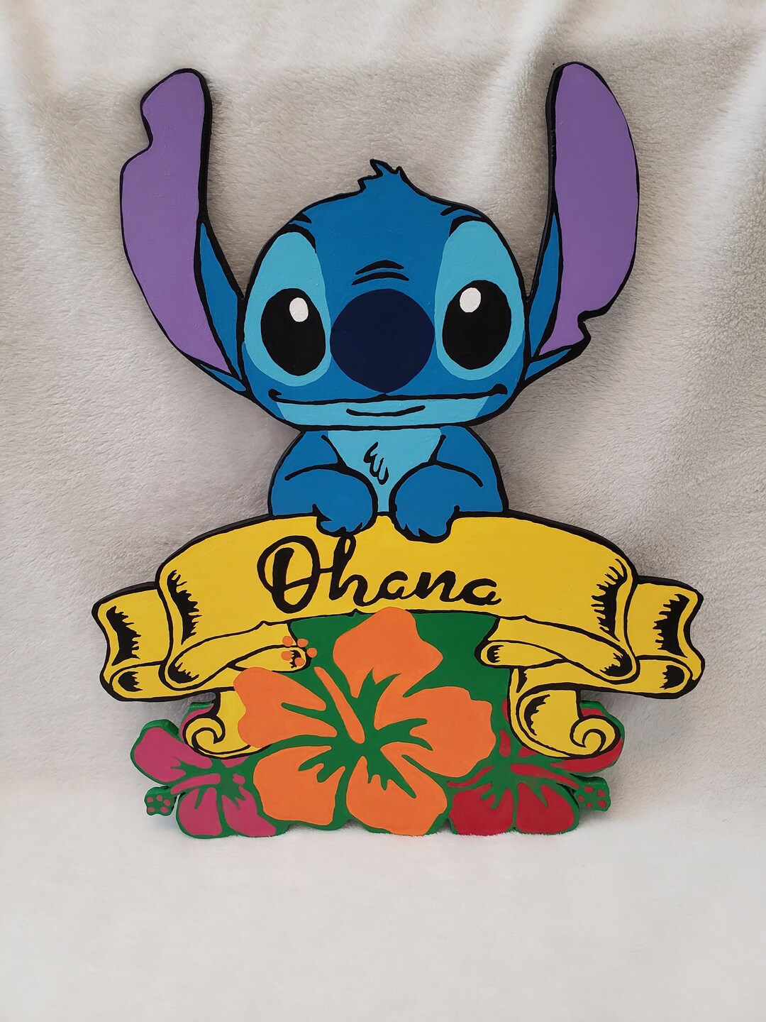 Lilo and Stitch Welcome Wooden Sign Ohana Hand Painted - Etsy