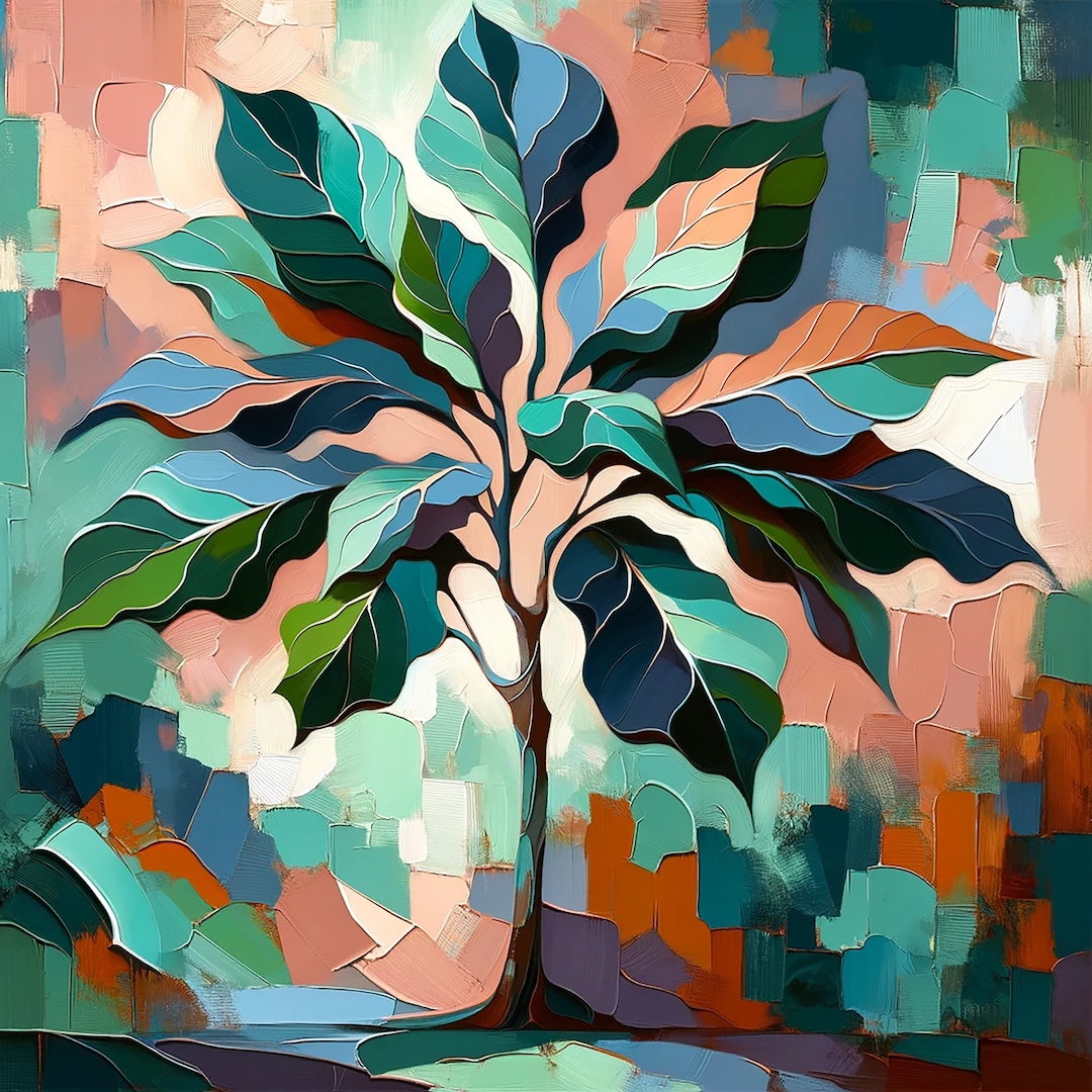 Arboreal Symphony Abstract Tree Art Print, Vibrant Digital Painting for ...