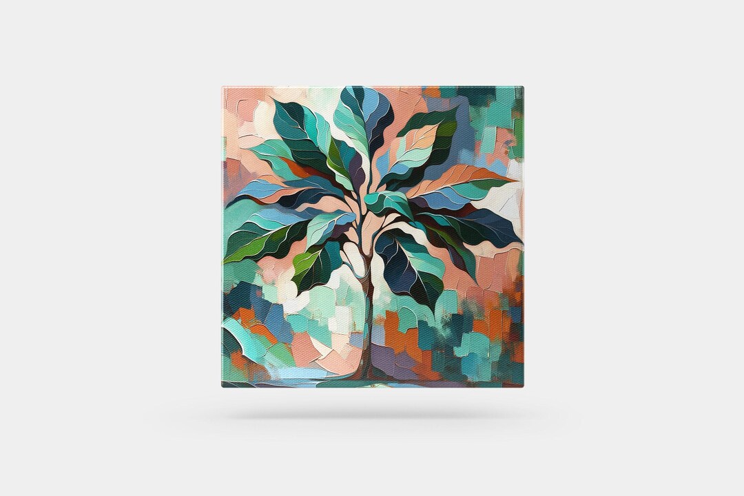 Abstract Leafy Tree Art Print, Modern Colorful Wall Decor (digital ...
