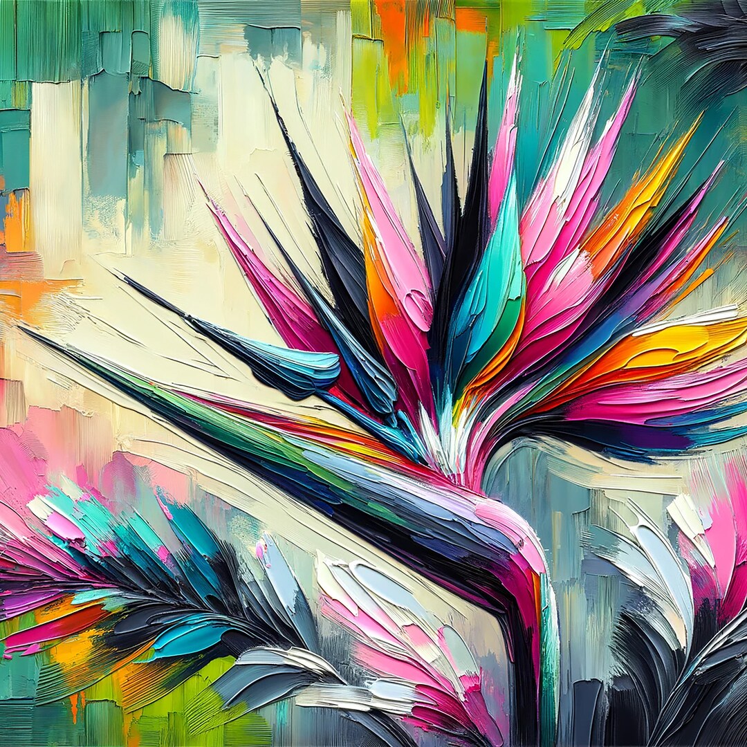 Digital Download 'birds of Paradise' Abstract Expressionist Art ...