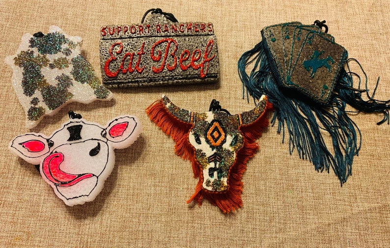 Glitter Bull Skull Car Freshie | Bull Skull Car Freshy | Bull Car ...