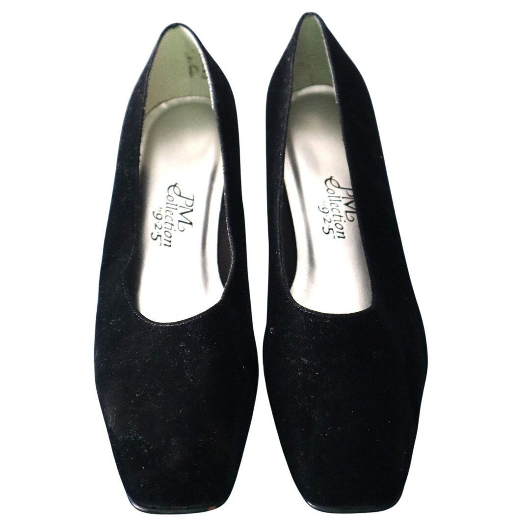Vintage 90s PM Collection by 925 Velvet Pump Mid Kitten Heel Black 10 ...