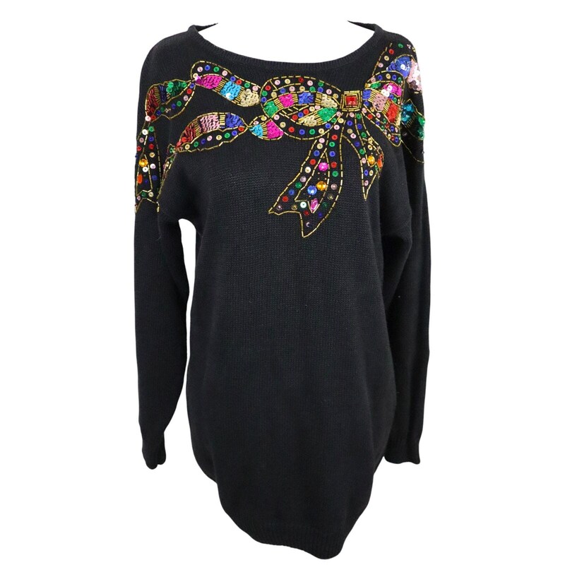 Black Beaded Sweater - Etsy