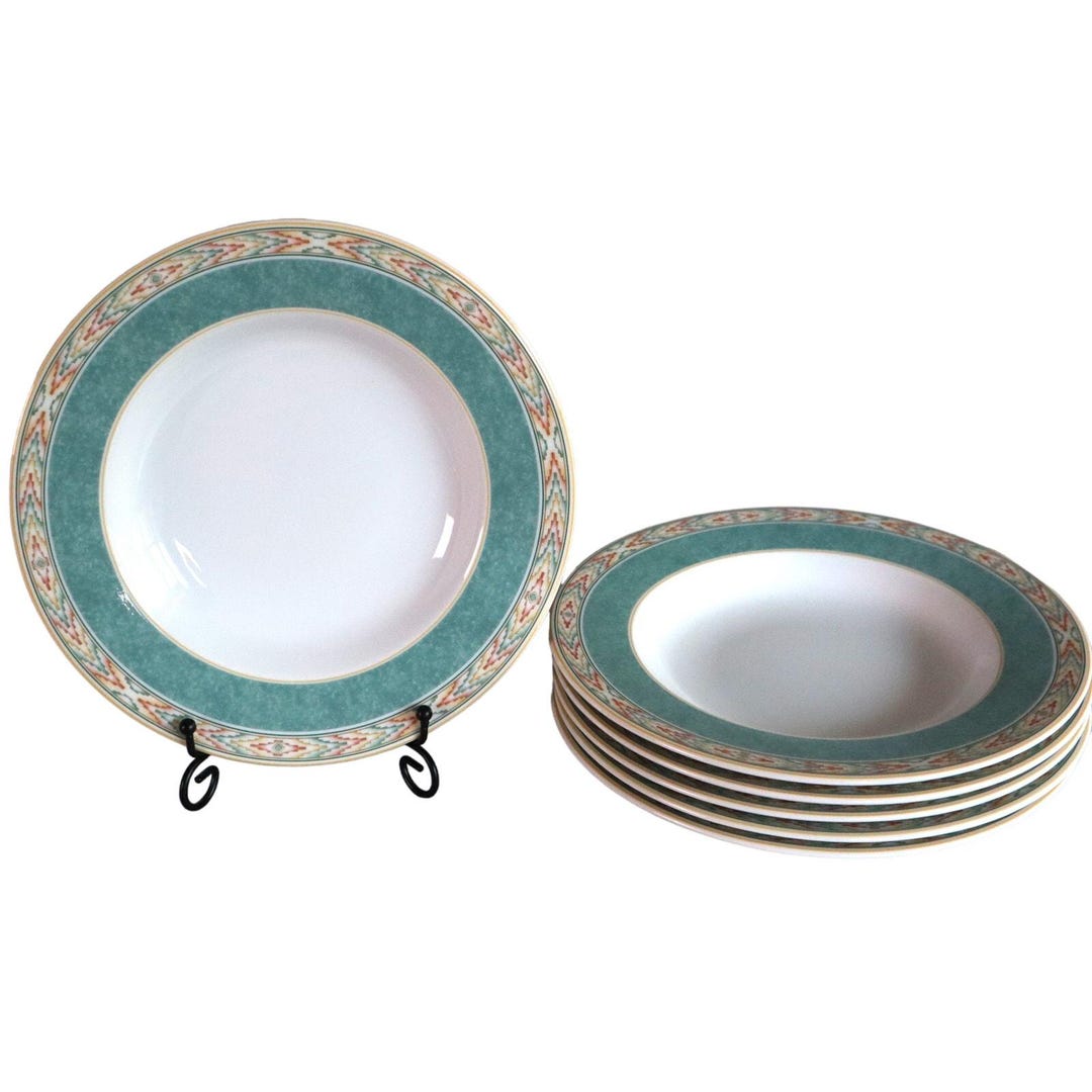 Wedgwood Home Aztec Soup Pasta Salad Bowls Set of 6 Vintage 90s ...