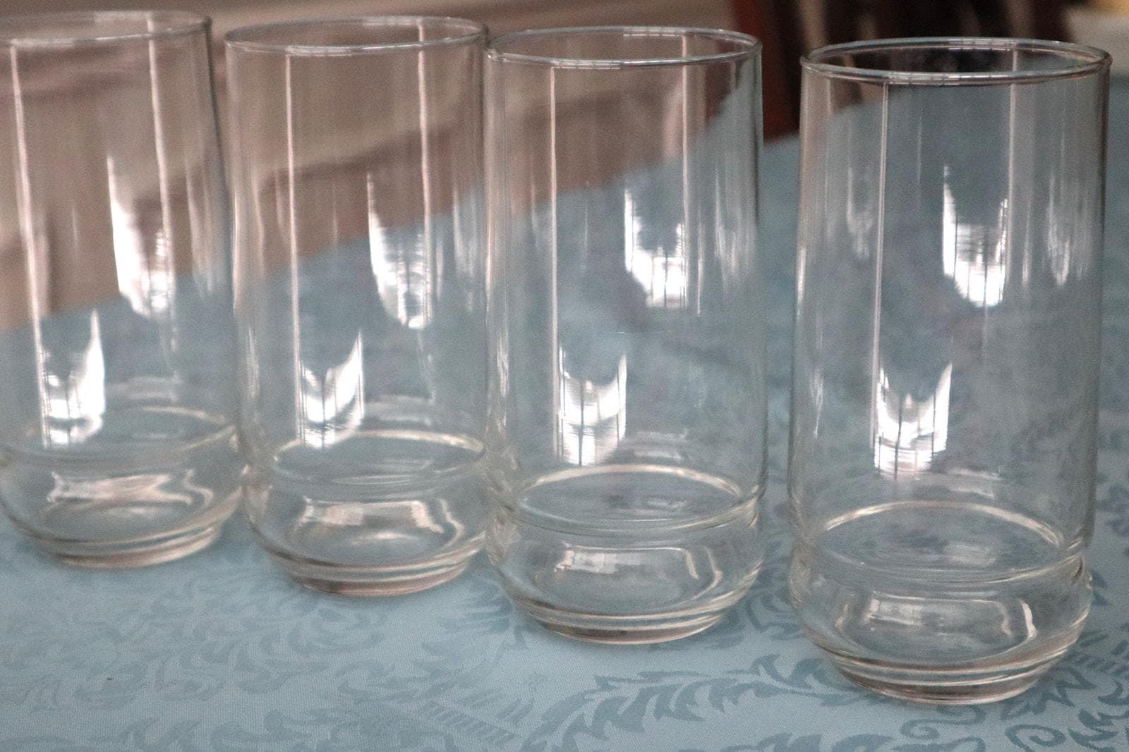 SET of 4 Vintage Crisa Libbey Clear Glass Water Tumbler Glasses 6 Mid ...
