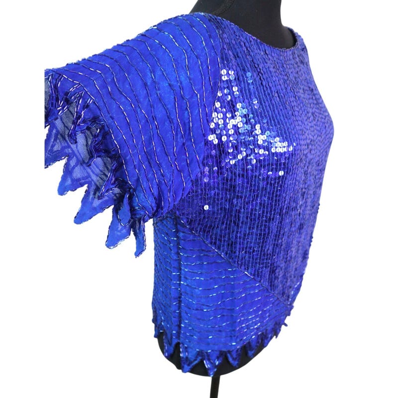 Beaded Sequins Blouse - Etsy