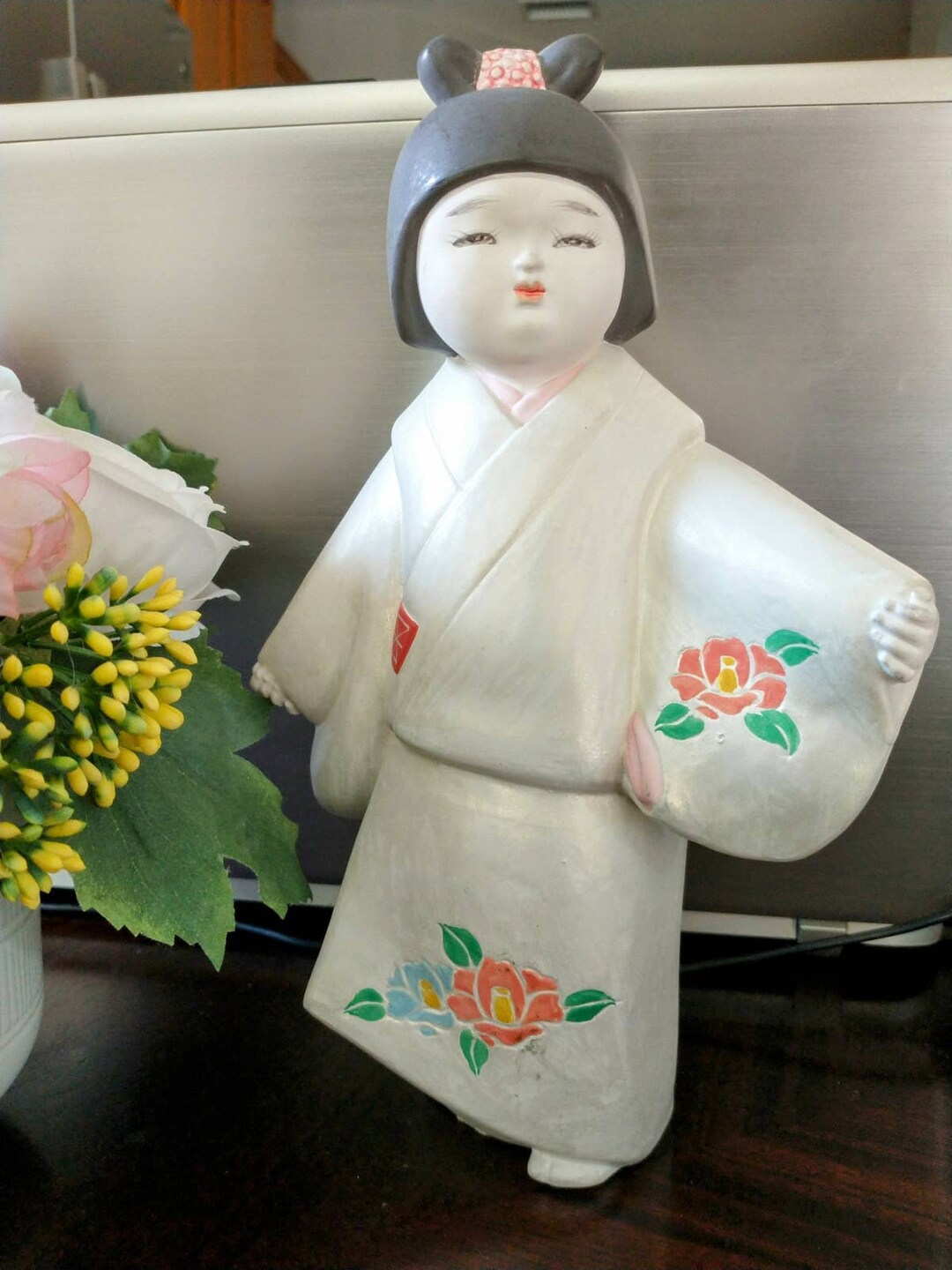 Vintage Japanese Asian Ceramic Kokeshi Doll Kimono Handpainted - Etsy