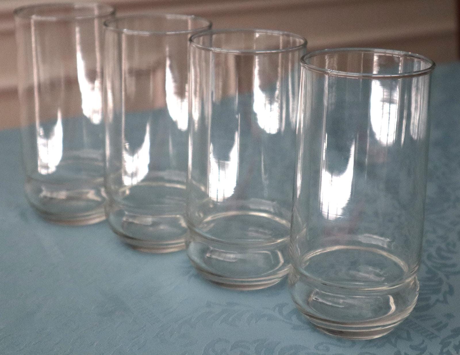 SET of 4 Vintage Crisa Libbey Clear Glass Water Tumbler Glasses 6 Mid ...