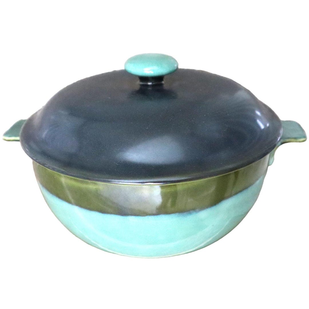 LARGE Sango Nova Green Casserole Dish With Lid 4935 Covered Oven ...