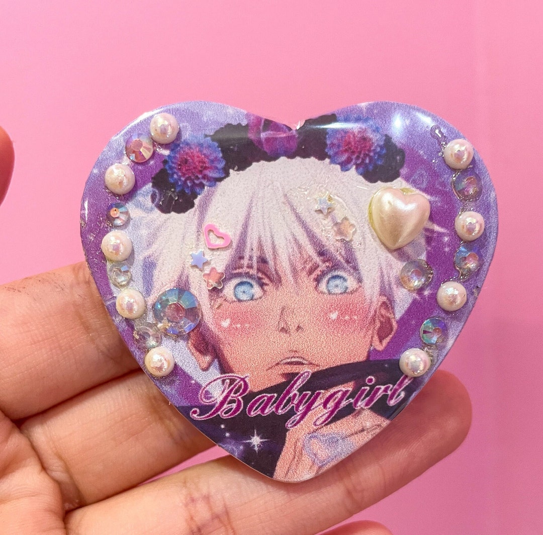 CUSTOM Ita Bag Heart Button Pin Badge Holographic - Etsy