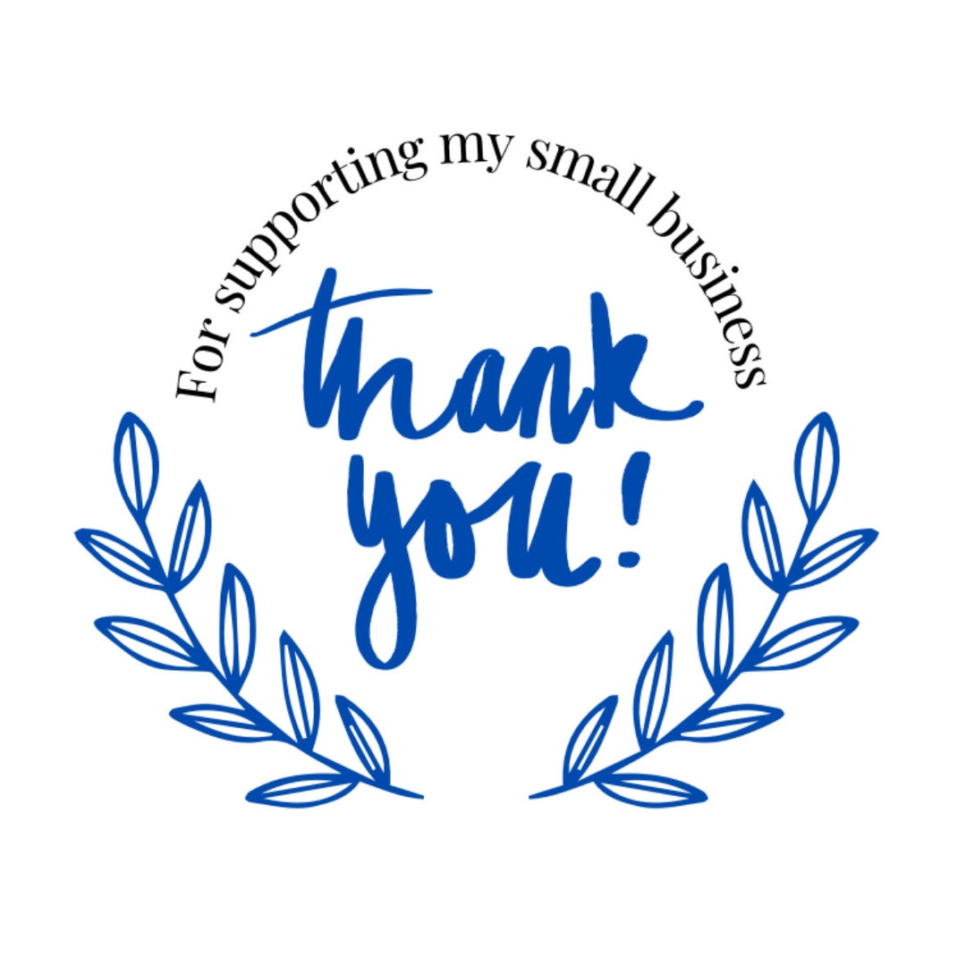 2”x2” Digital/printable Navy and White Thank You for Your Support ...