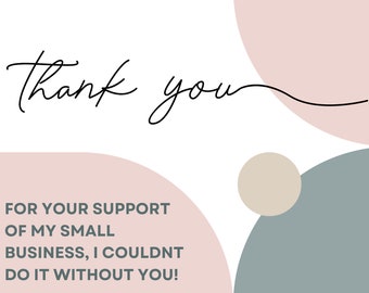 2x2 Digital/printable Navy and White Thank You for Your Support Sticker ...