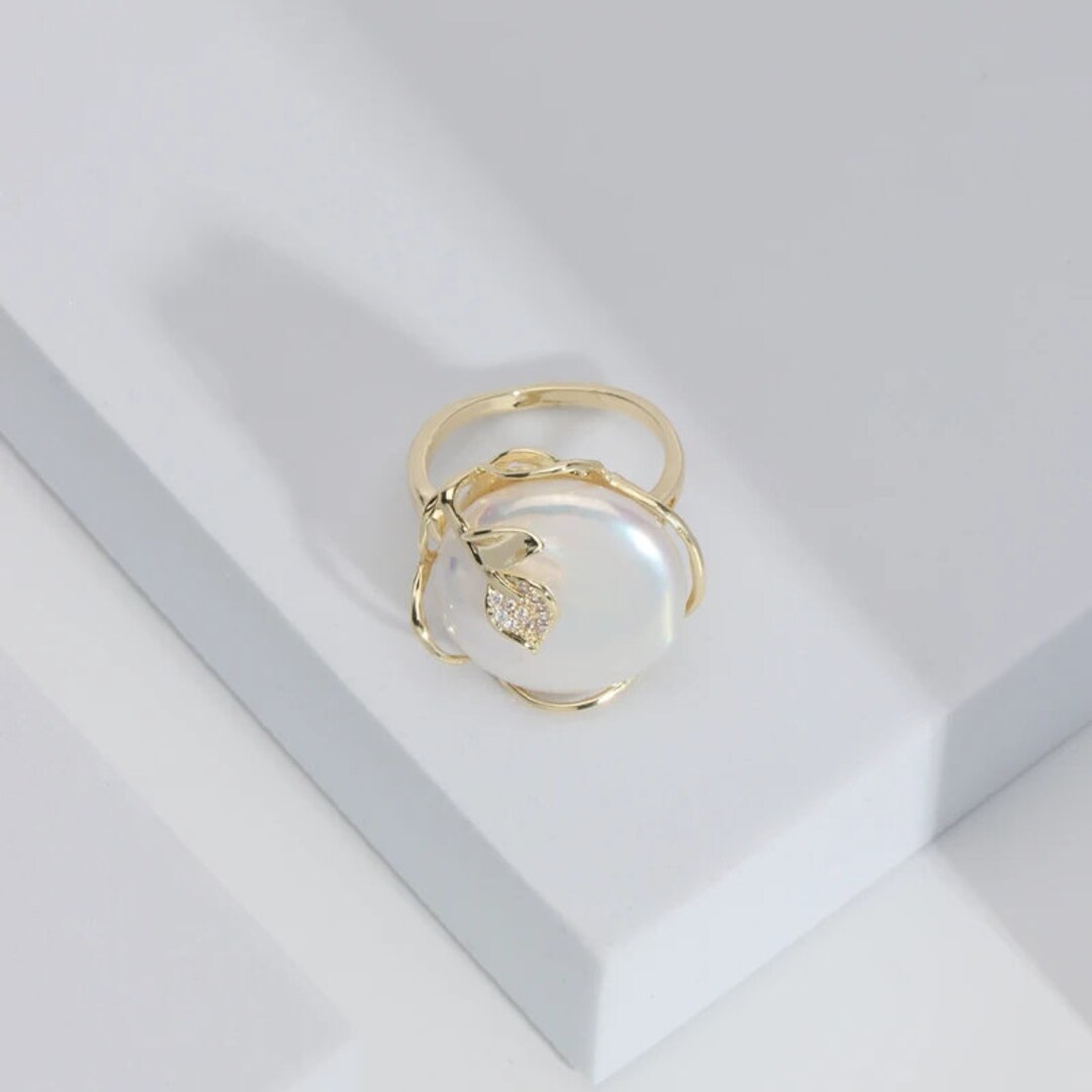 Baroque Pearl Gold Ring Minimalist Fashion Forefinger Ring - Etsy