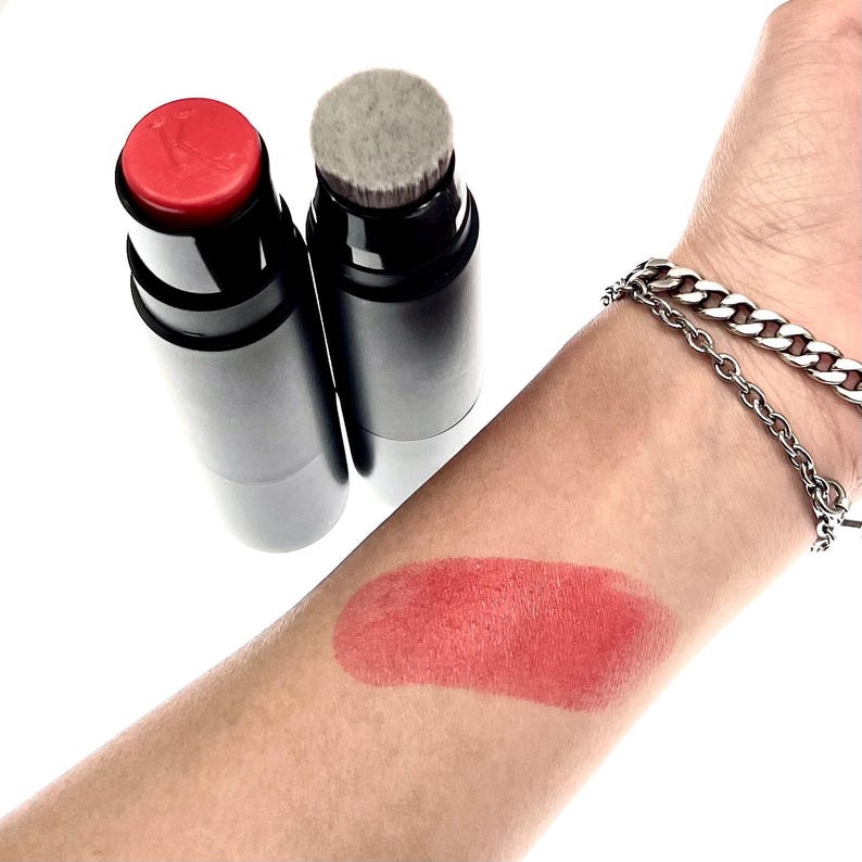Cherry Red Cream Blush and Lip Tint Sticks Blendable, Hydrating Formula ...