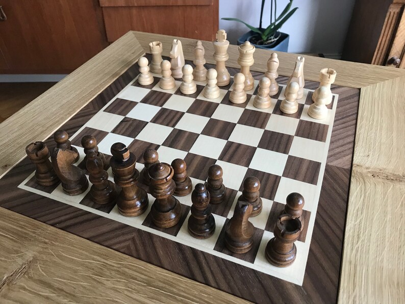 Modern Chess Table Made of Solid Wood - Etsy