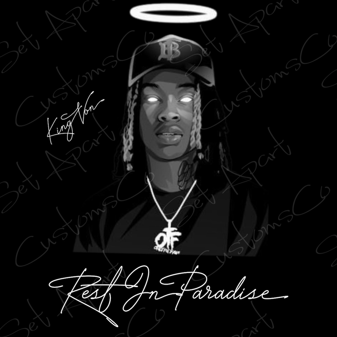 King Von PNG Transparent Background Hip-hop Sublimation Black - Etsy UK