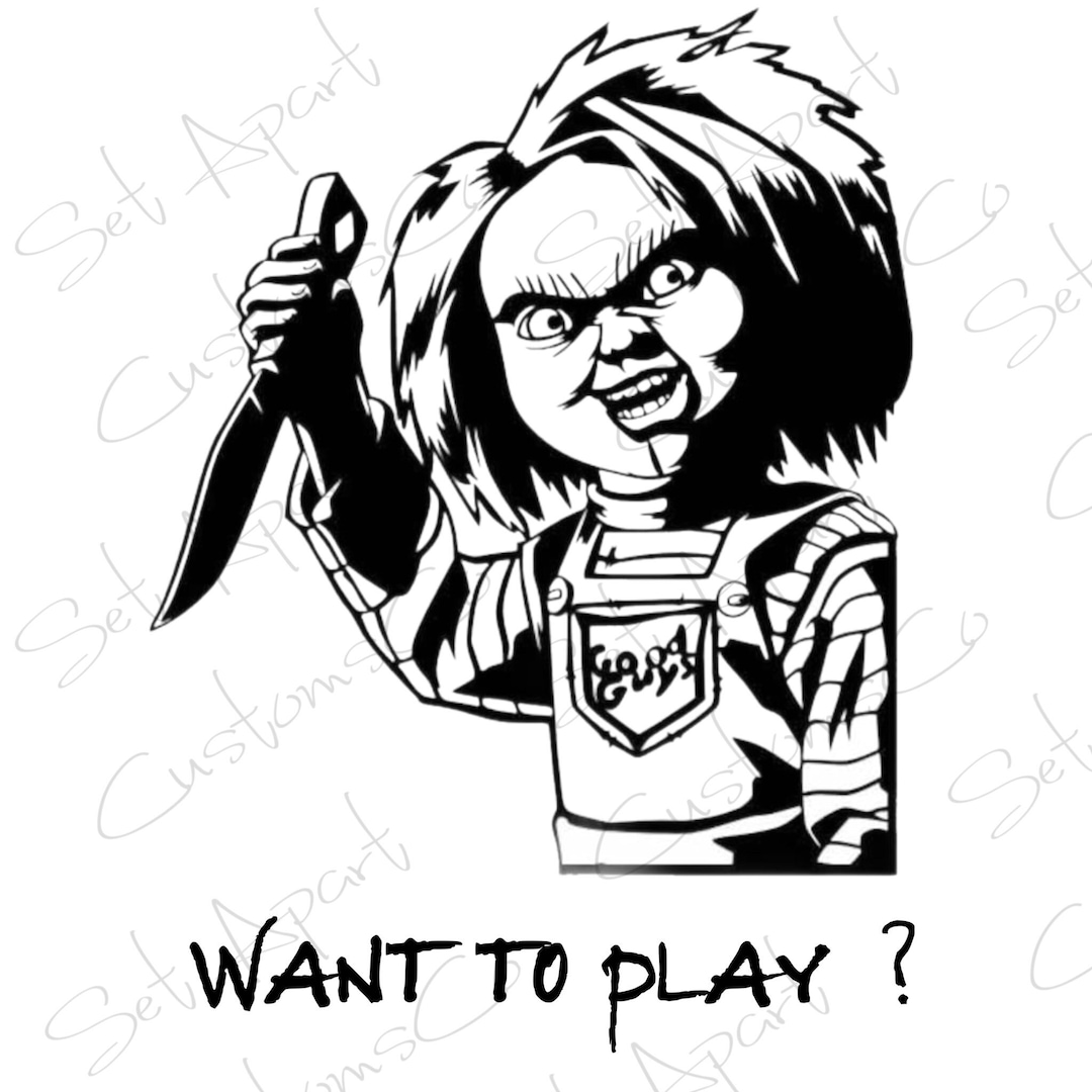 Want to Play Chucky Movie PNG Transparent Background - Etsy