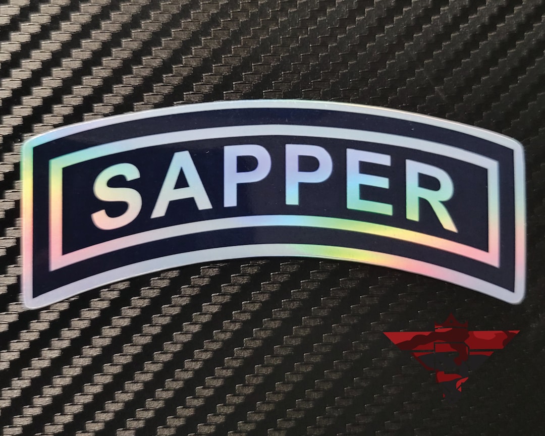 Sapper Tab Sticker Holographic Vinyl , Patriotic, Tactical, Military ...
