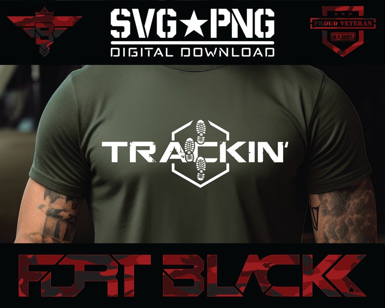 Trackin' SVG PNG Veteran Military Patriotic American USA - Etsy
