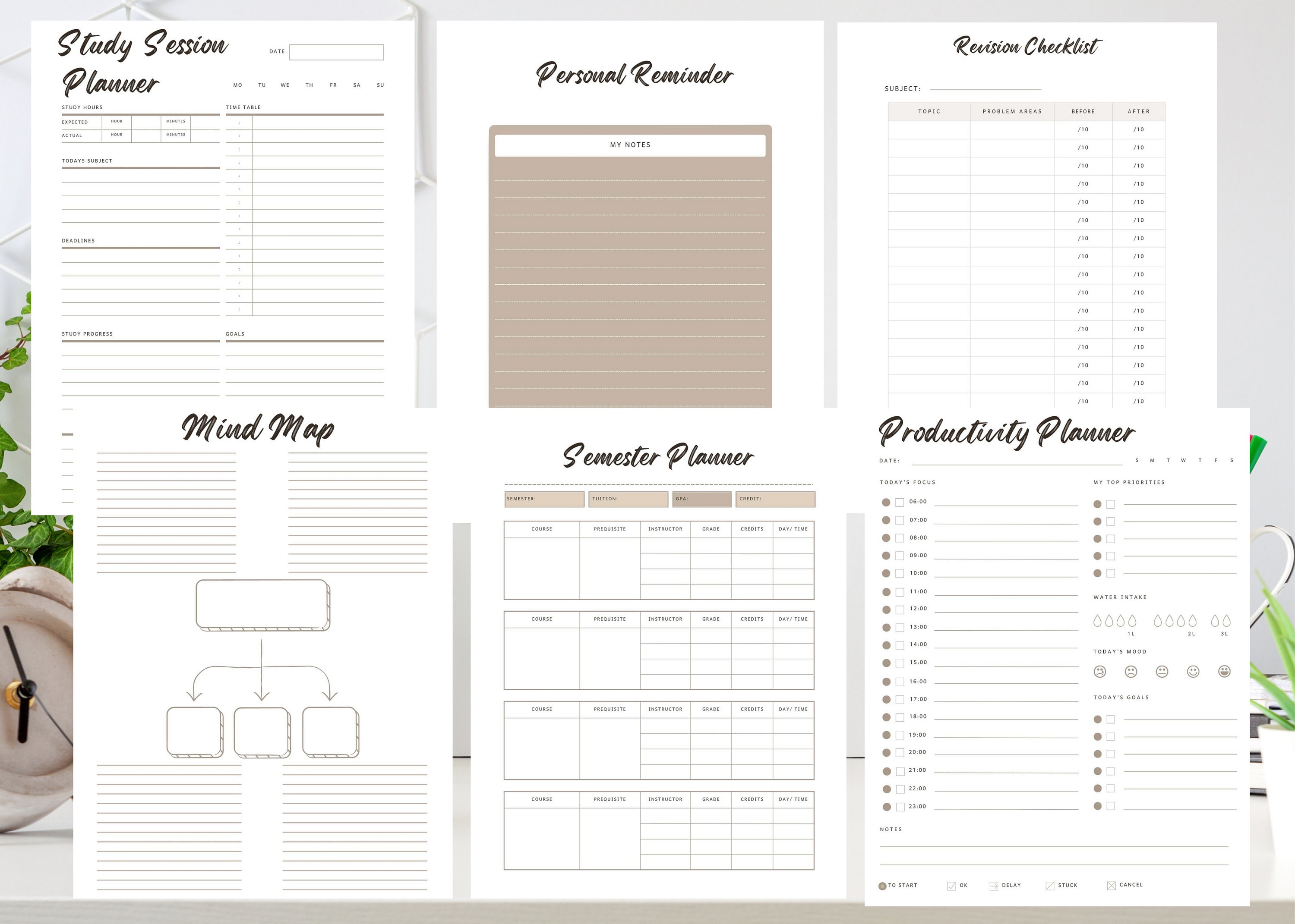 Printable Student Planner Bundle|study Planner Bundle|academic Planner ...