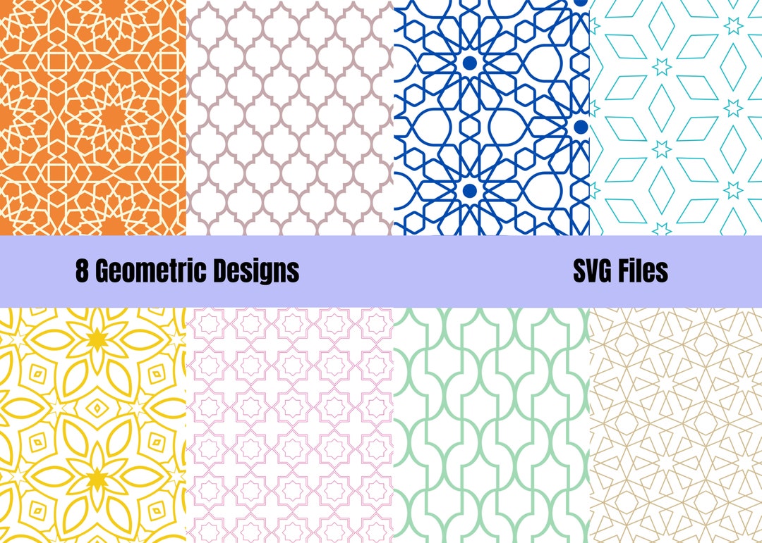Geometric SVG Cut Files | 8 Calligraphy Geometric Bundle | Geometric ...