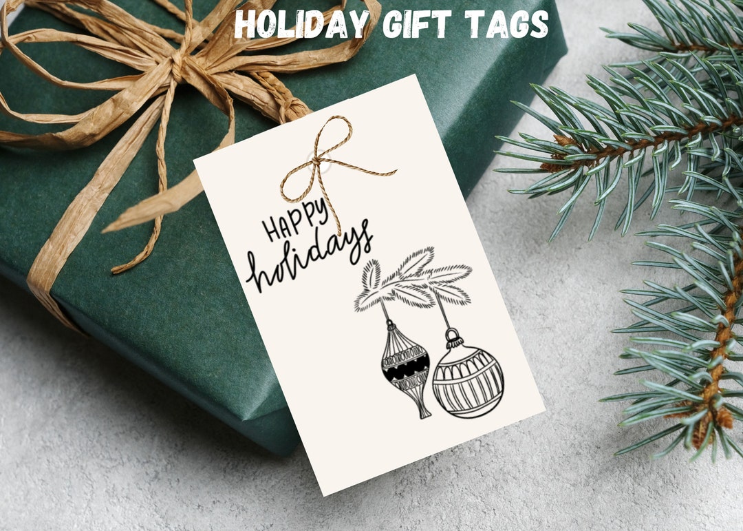 Happy Holidays Gift Tags|editable and Printable Unique Gift Tags ...