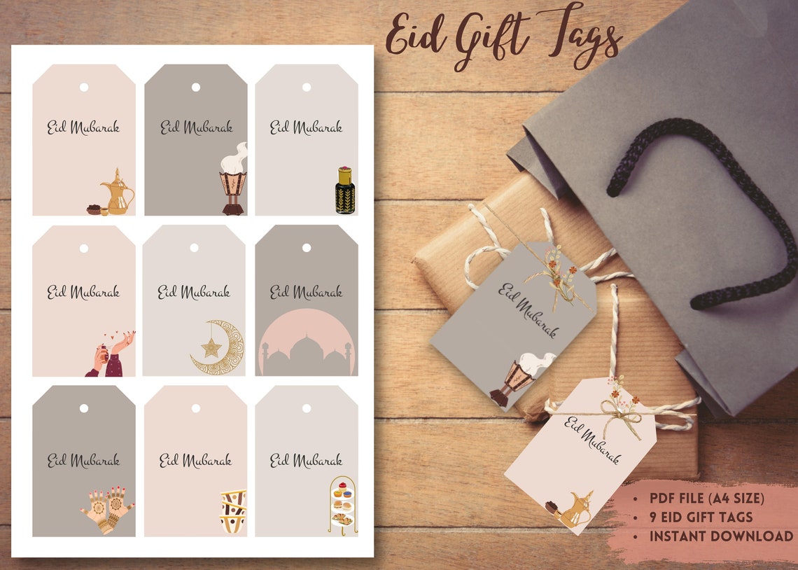 EID Gift Tags - Editable and Printable Unique Eid Gift Tags - Printable ...