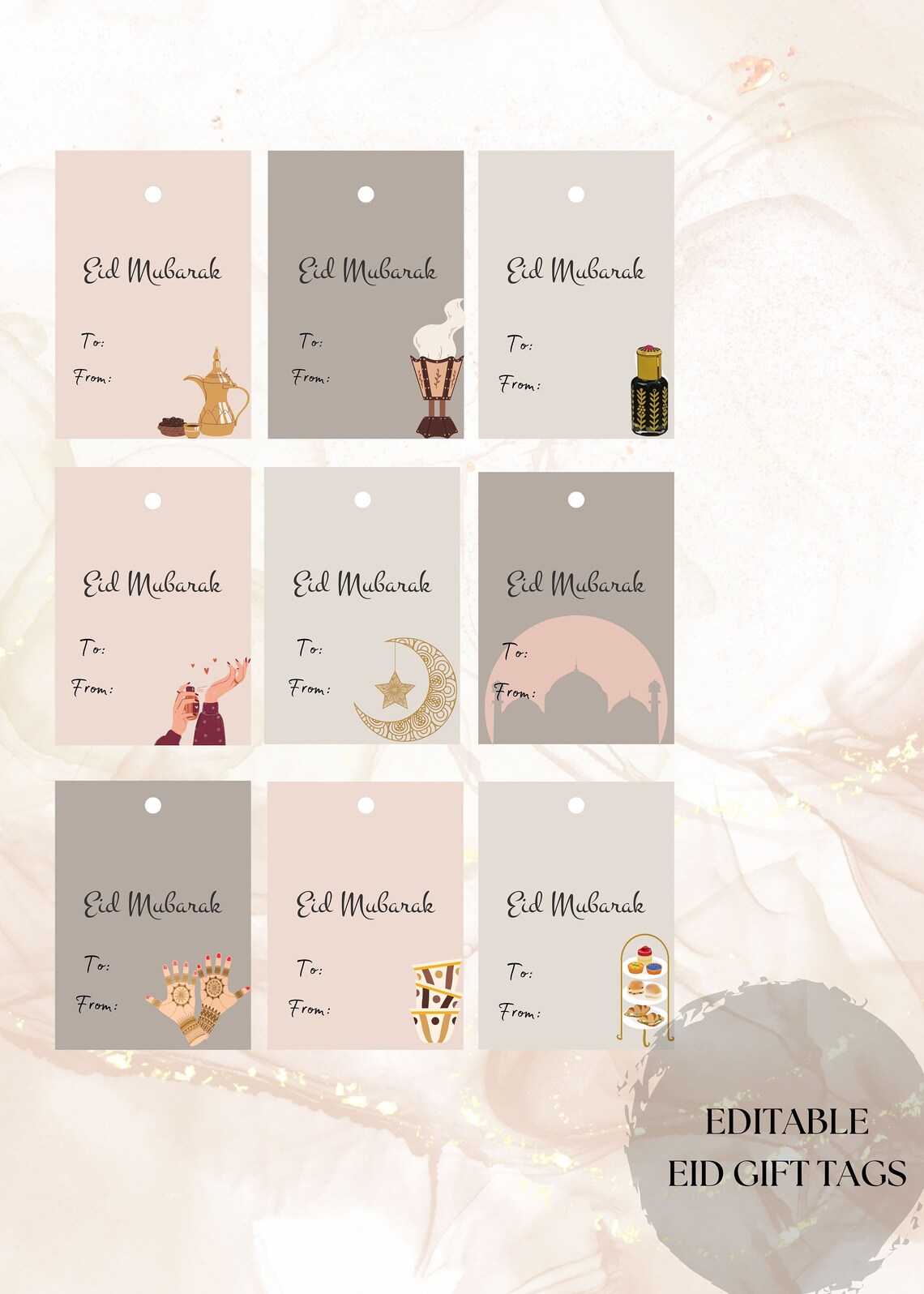 EID Gift Tags - Editable and Printable Unique Eid Gift Tags - Printable ...