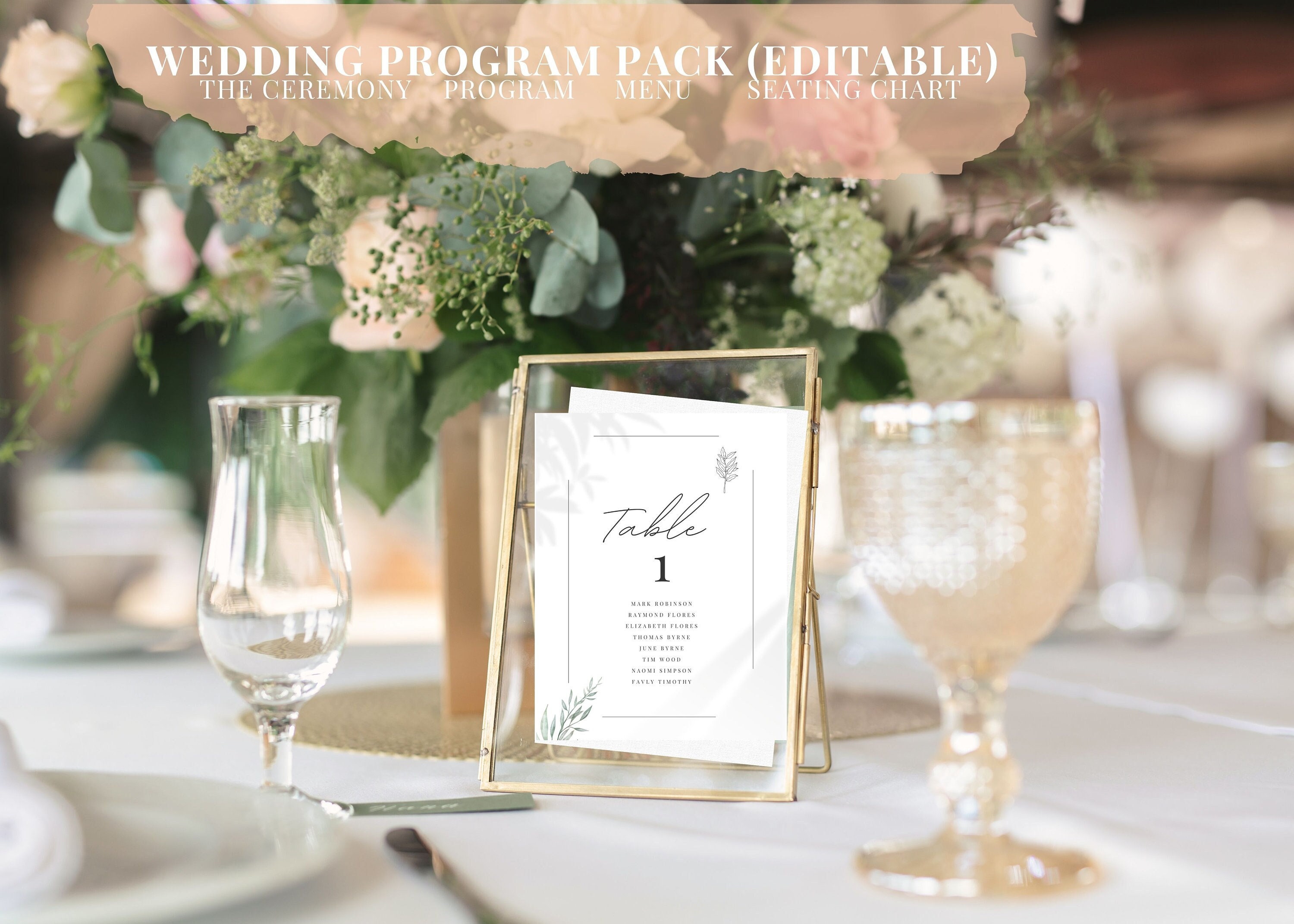 Wedding Reception Bundle Templates |wedding Program Bundle Canva|place ...