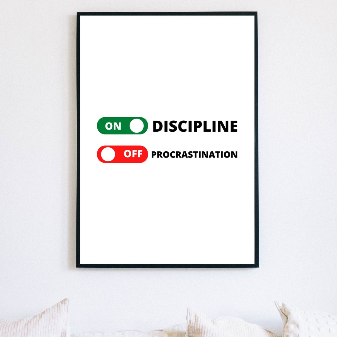 Discipline Over Procrastination | Motivational Wall Art | Fitness ...