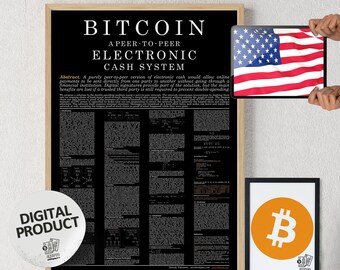 Bitcoin Whitepaper Digital Download Printable (16x24) Poster ...