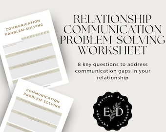 Relationship Problem Solving Worksheet Editable / Fillable PDF Template ...