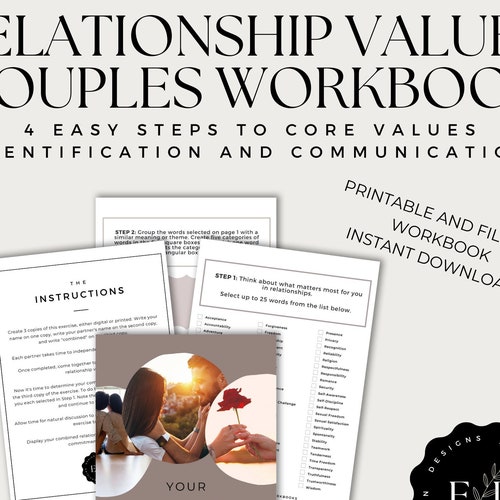 Relationship Assessment Workbook for Couples Core Values - Etsy