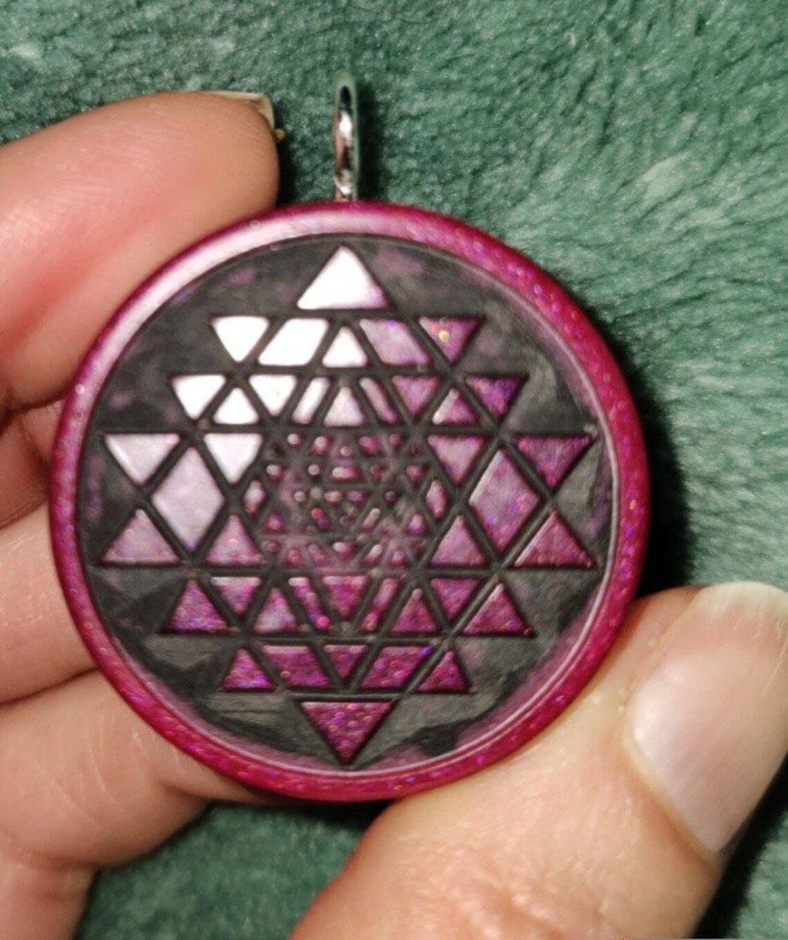 Red Shungite Sri Yantra Orgonite Reversible EMF Filter - Etsy