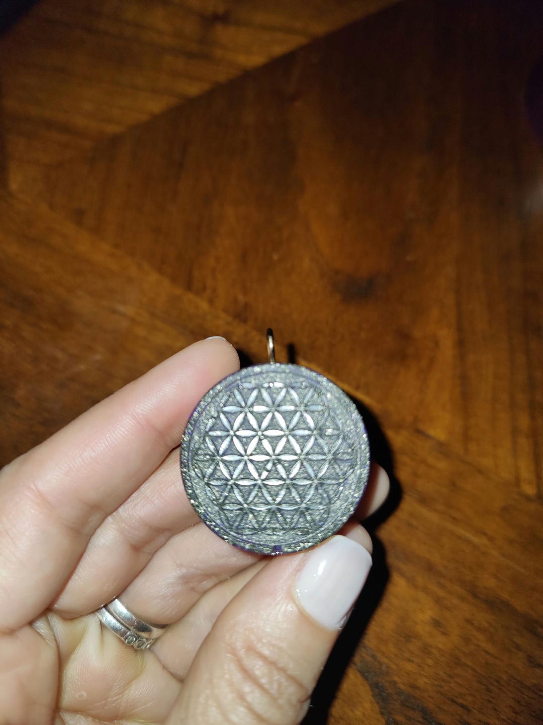 Flower of Life Purple/pyrite - Etsy
