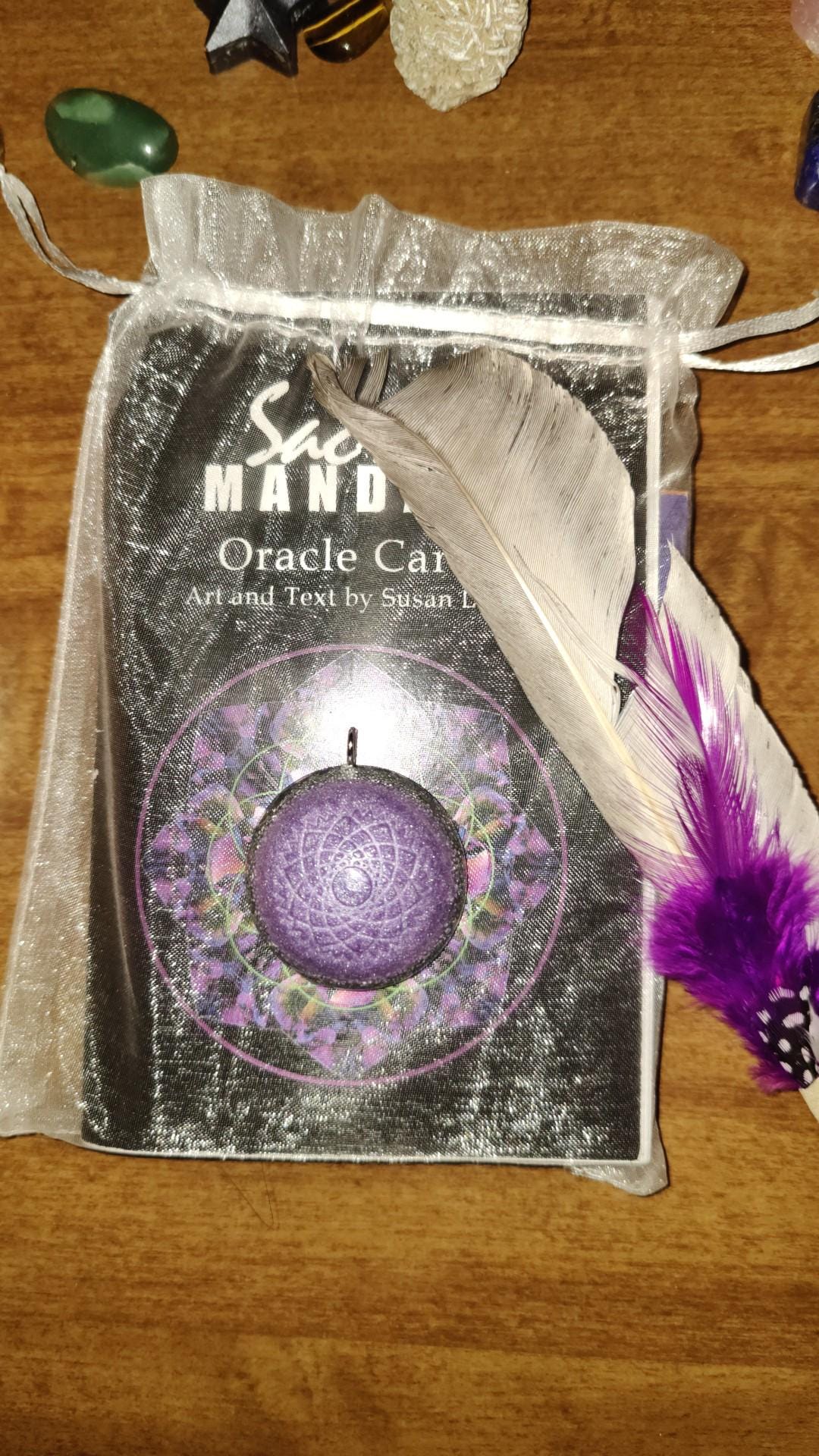 Lavender Half Moon Crown Chakra Reversible Shungite Pendant - Etsy