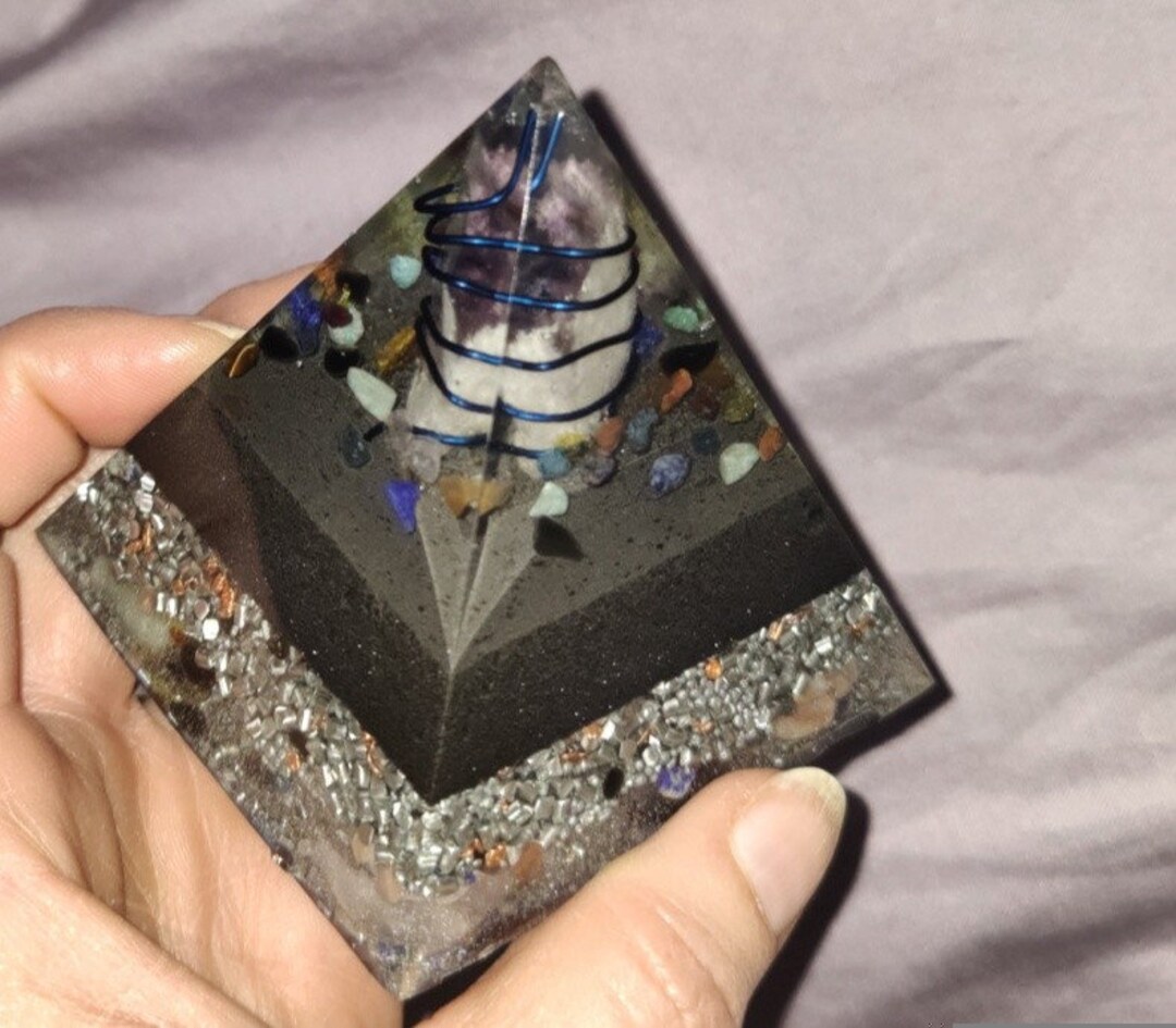 Raw Amethyst Point Wrapped Pyramid With a Creative Level Layer of ...